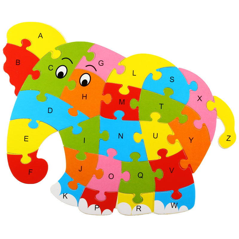 Wooden Animal Alphabet Early Learning Puzzle - 10 Patterns – Family Spin